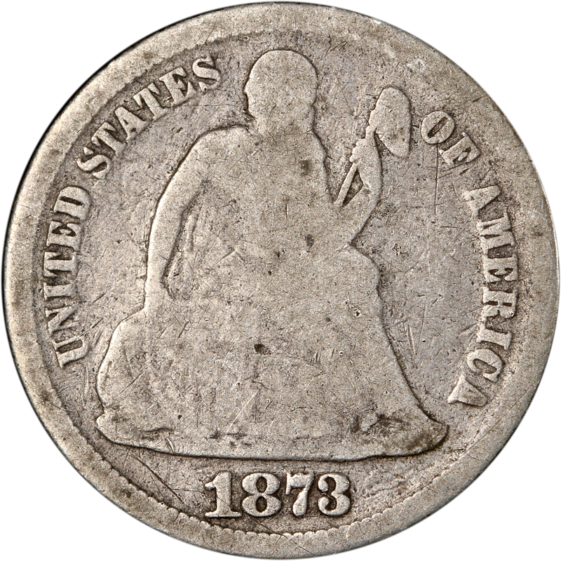 1873-P Seated Liberty Dime - Closed '3' 1873-P Seated Liberty Dime - Closed '3'